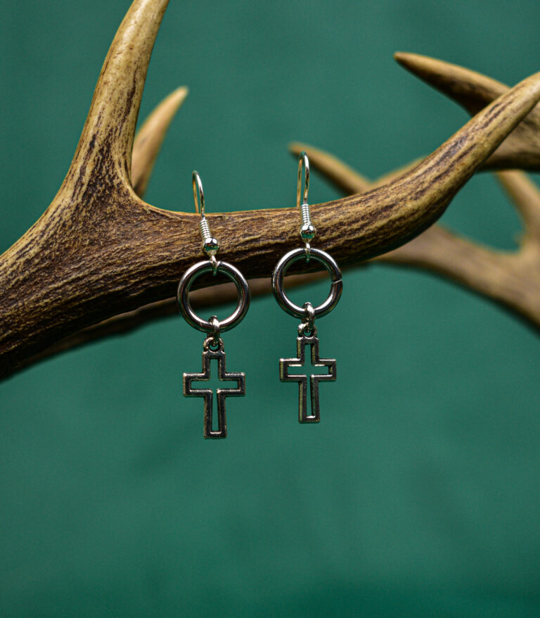 Minimalistlik rist rõnga otsas kõrvarõngad - Rongabutiik