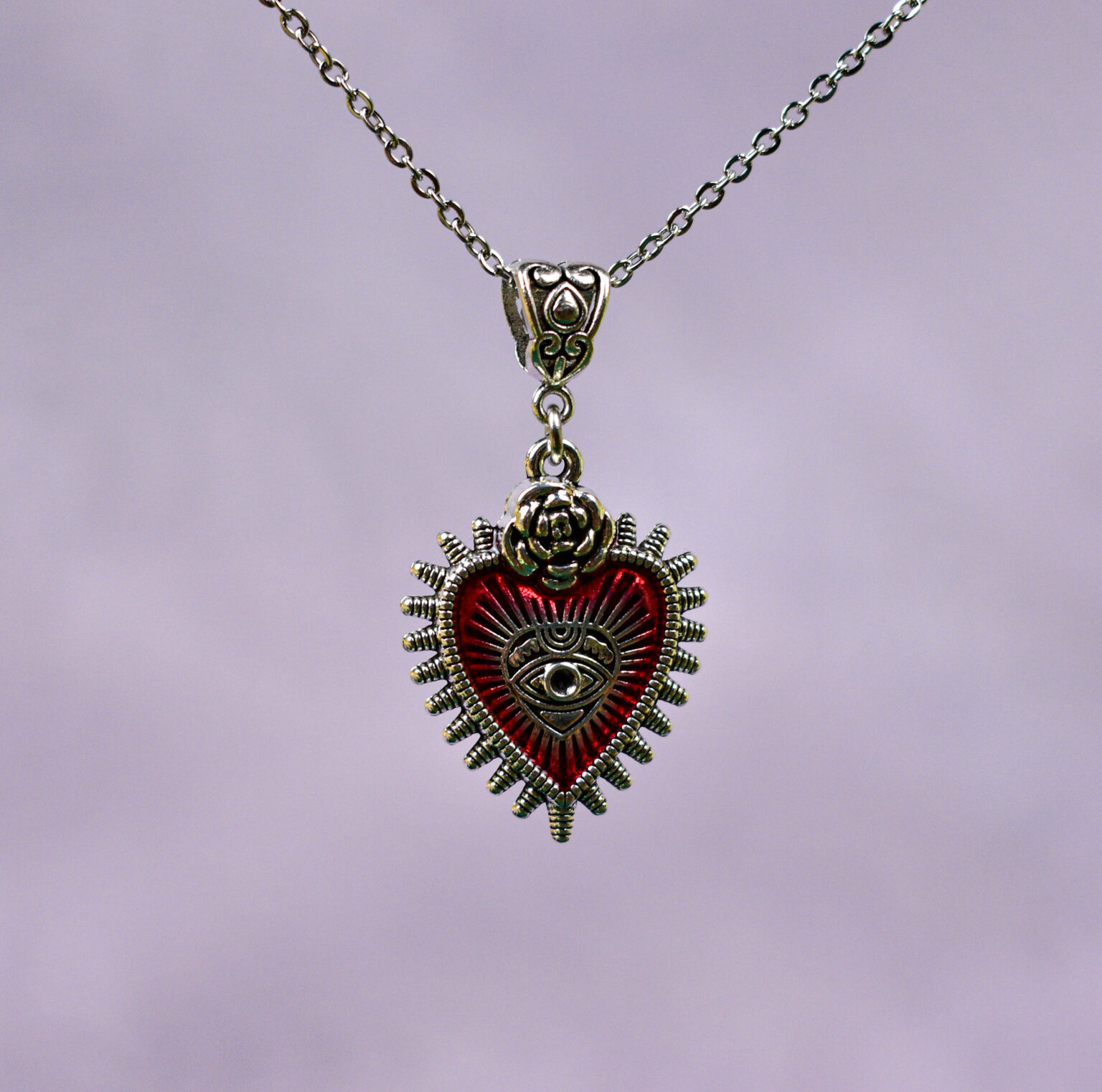 Roosi ja silmaga süda kaelakee - Rongabutiik